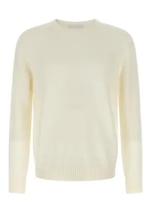 BALLANTYNE Merino Wool Crew Neck Sweater - White