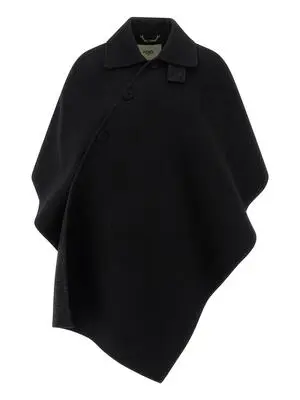 Fendi Double Wool Cape - Black