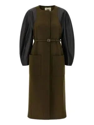 Fendi Wool Felt Coat - Green