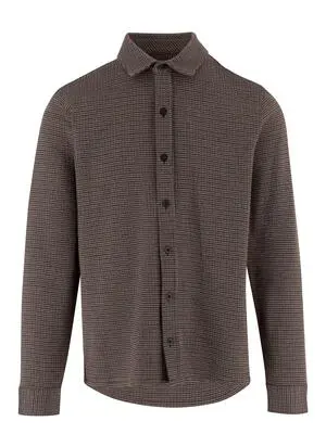 Vince Textured Cotton Blend Shirt - Brown