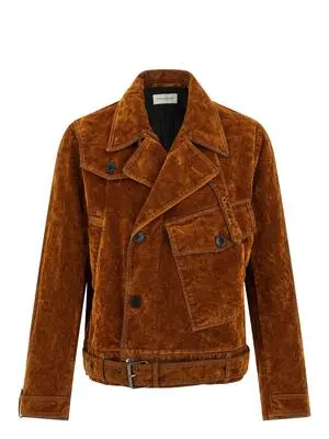 Dries Van Noten Velvet Biker Jacket - Multicolor