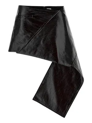 COURREGES Fold Vinyl Mini Skirt - Black
