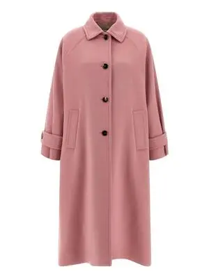 Alberto Biani Long Wool Coat - Pink
