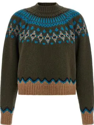 Alanui Virgin Wool Jacquard Sweater - Green