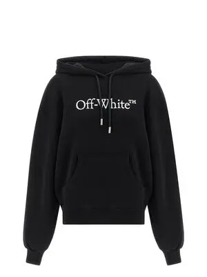 Off White Big Logo Bookkish Hoodie - White/black