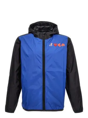 Play Comme Des Garcon X K-way Hooded Jacket - Blue