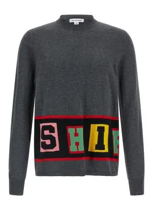 Comme Des Garçons Intarsia Wool-blend Sweater - Gray