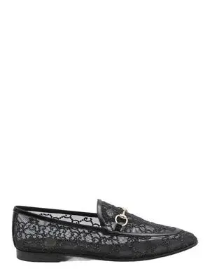 Gucci Jordaan Gg Crystal Loafers - Black