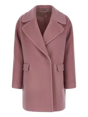 Tagliatore Double-breasted Virgin Wool And Mohair 'astrid' Coat - Pink