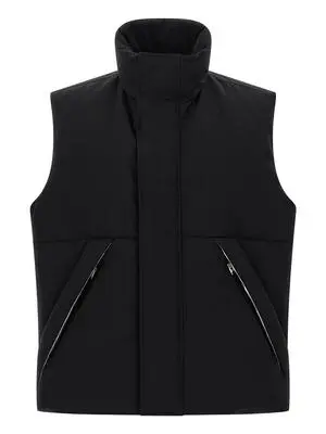 Herno Wrinkled Effect Technical Fabric Padded Vest - Black
