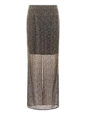 ROTATE BY BIRGER CHRISTENSEN Beaded Maxi Skirt - Brown
