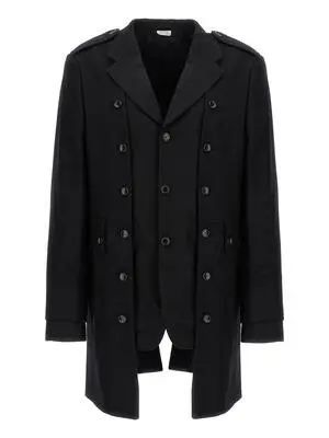 Comme Des Garçons Double Layer Blazer Coat - Black