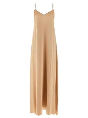 FERRAGAMO Viscose Long Dress - Beige