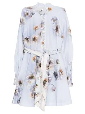 Zimmermann Hypnotic Linen Shirtdress Lilac