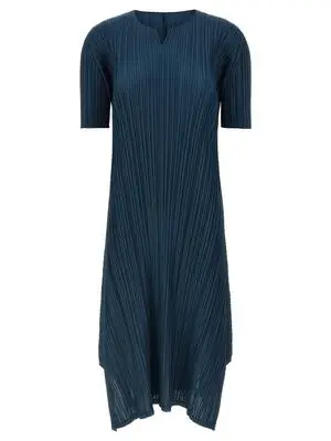Issey Miyake Mellow Pleats Dress - Blue