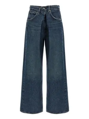 AGOLDE Vana Fold Wide-leg Jeans - Blue