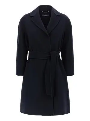 Max Mara Arona Pure Wool Double Drap Coat - Blue