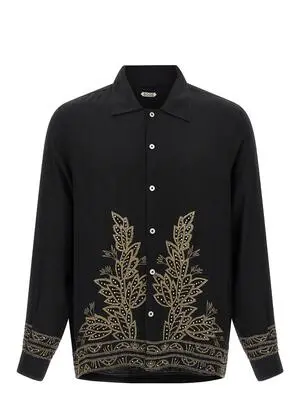 BODE Beaded Epoque Silk Shirt - Black