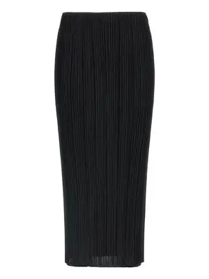 Issey Miyake Basics Pleated Midi Skirt - Black