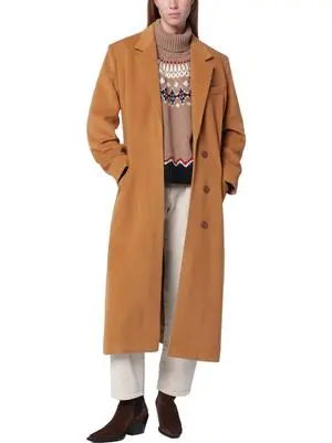 Isabel Marant Wool Blend Single-breasted Coat - Beige
