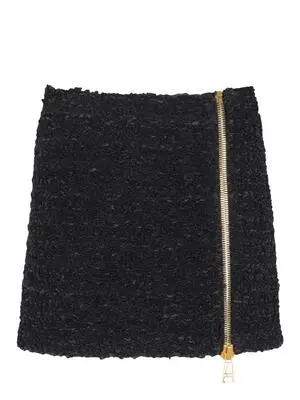 Balmain Tweed Mini Skirt - Black
