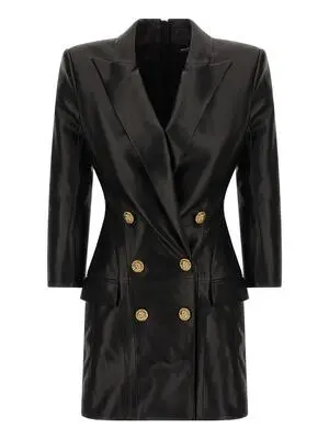 Balmain Leather Blazer Dress - Black