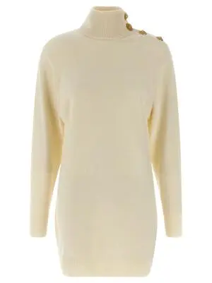 Balmain Cashmere Wool Mini Dress - Beige