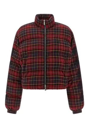 Off White Off-white Check Flan Arrow Spray Down Jacket - Bordeaux