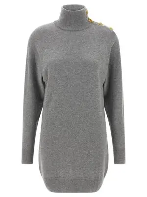 Balmain Cashmere Wool Mini Dress - Gray
