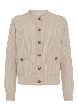 Brunello Cucinelli Wool Blend Cardigan - Beige