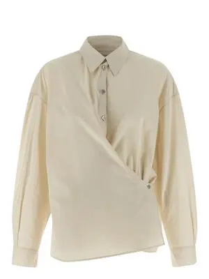 LEMAIRE Straight Collar Twisted Shirt - Beige