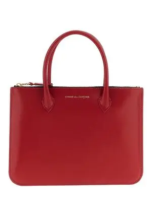 Comme Des Garçons Leather Handbag With Top Zip Closure - Red
