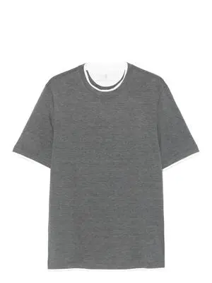 Brunello Cucinelli Silk Blend T Shirt - Grey