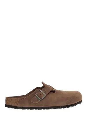 BIRKENSTOCK Boston Suede Mules - Brown