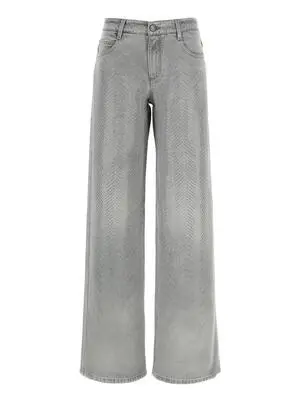 Ermanno Scervino Rhinestone Embellished Jeans - Gray