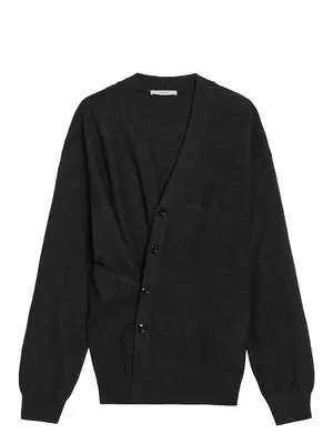LEMAIRE Charcoal Wool Blend Cardigan - Grey