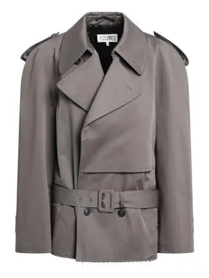 MAISON MARGIELA Short Double-breasted Trench Coat - Grey