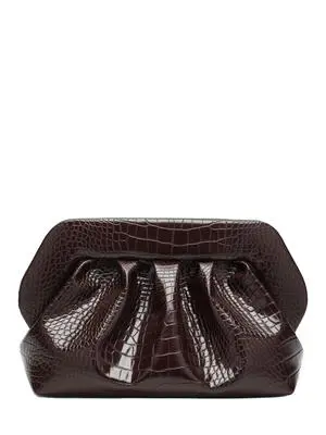 THEMOIRE Themoirè Medium Bios Clutch Ebony Crocodile Effect
