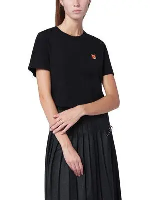 Maison Kitsuné T-shirt With Logo Patch - Black