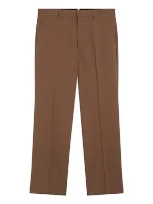 Ami Hazelnut Virgin Wool Trousers - Brown