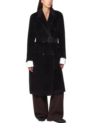 Tagliatore Alpaca And Virgin Wool Belted Coat - Brown