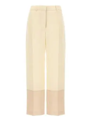 Tory Burch Cropped Wide-leg Trousers - White