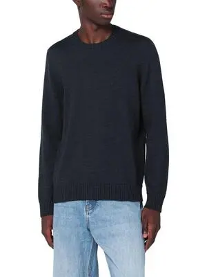 DRUMOHR Crew Neck Merino Wool Sweater - Grey