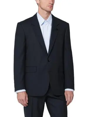 LARDINI Single Breasted Wool Blend Jacket - Blue