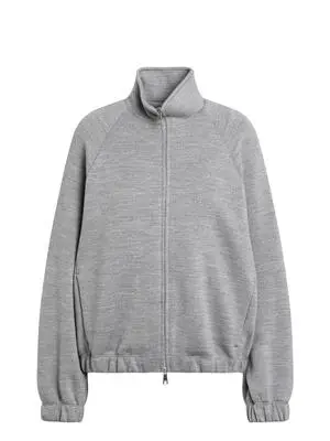 Max Mara Wool-Blend Zip-Up Sweatshirt Grey