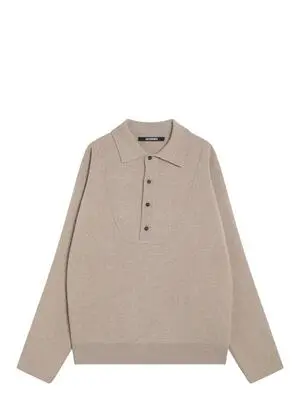 Jacquemus Wool And Cashmere Polo Sweater - Beige