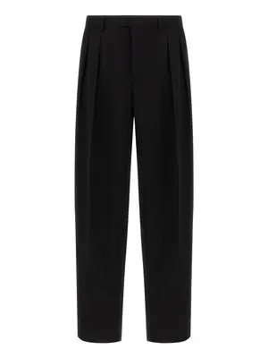 Dolce & Gabbana Satin Band Wool Gabardine Pants - Black