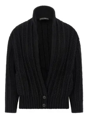 Dolce & Gabbana Coarse Wool Cardigan - Black
