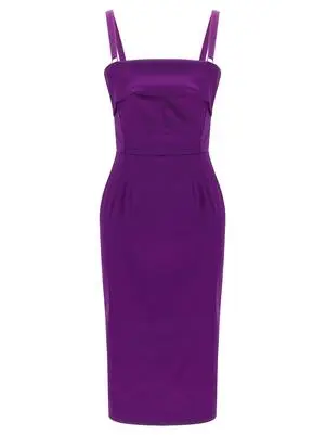 Dolce & Gabbana Satin Midi Dress - Purple