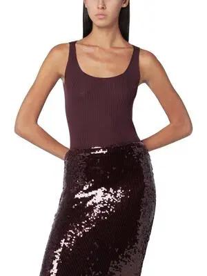 ROBERTO COLLINA Eggplant Wool Tank Top